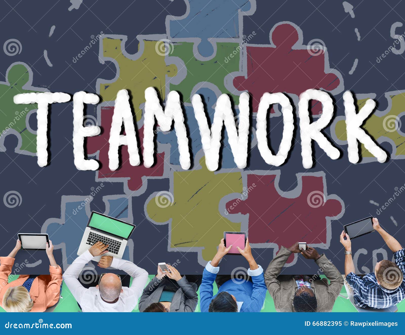 Teamwork Team Collaboration Connection Togetherness Unity Concept Stock ...
