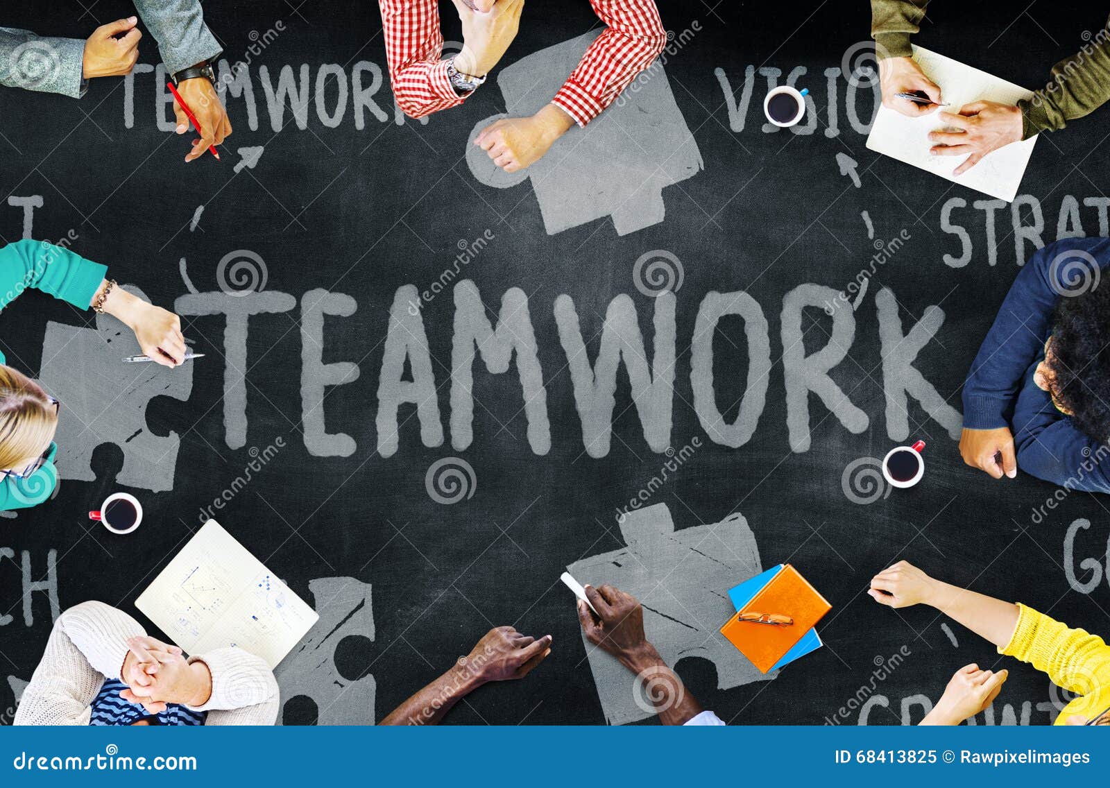Teamwork Team Collaboration Connection Togetherness Unity Concept Stock ...