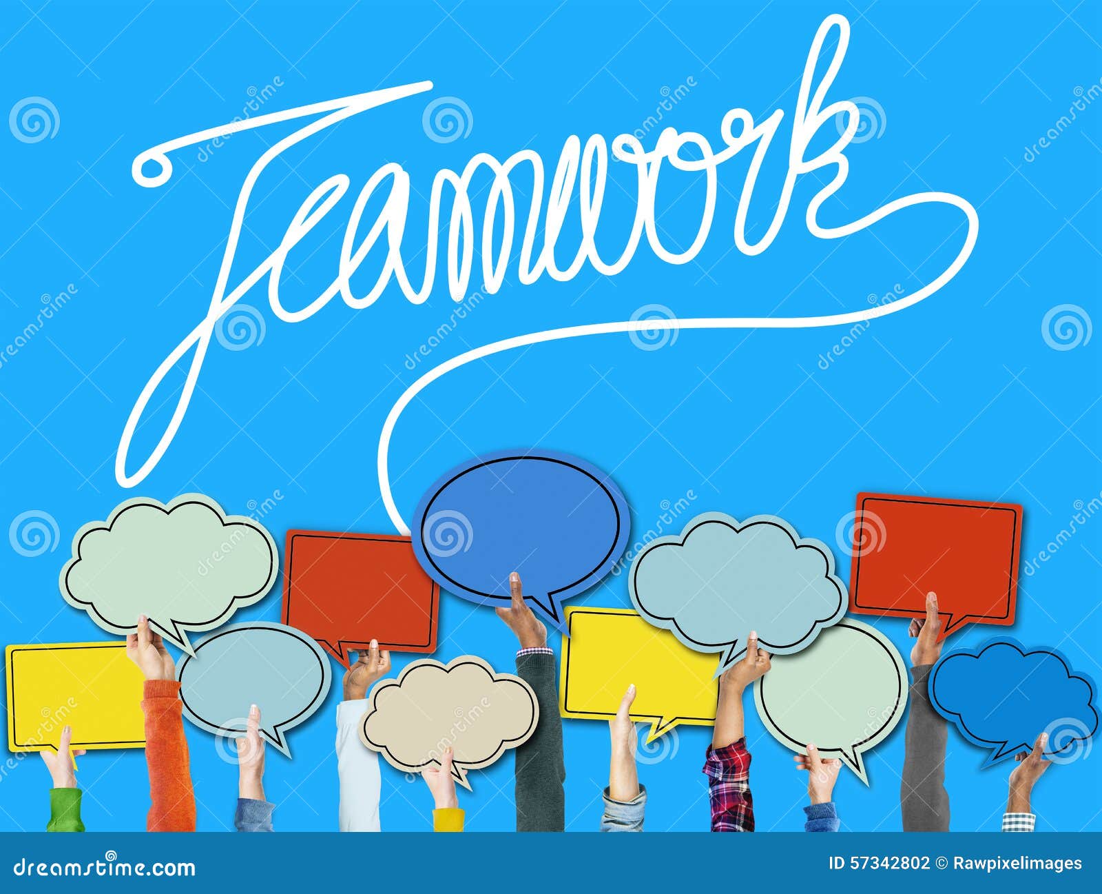 Teamwork Team Collaboration Support Member Unity Concept Stock ...