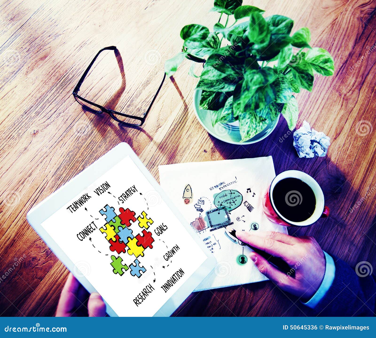 Teamwork Team Connection Strategy Partnership Support Concept Stock ...