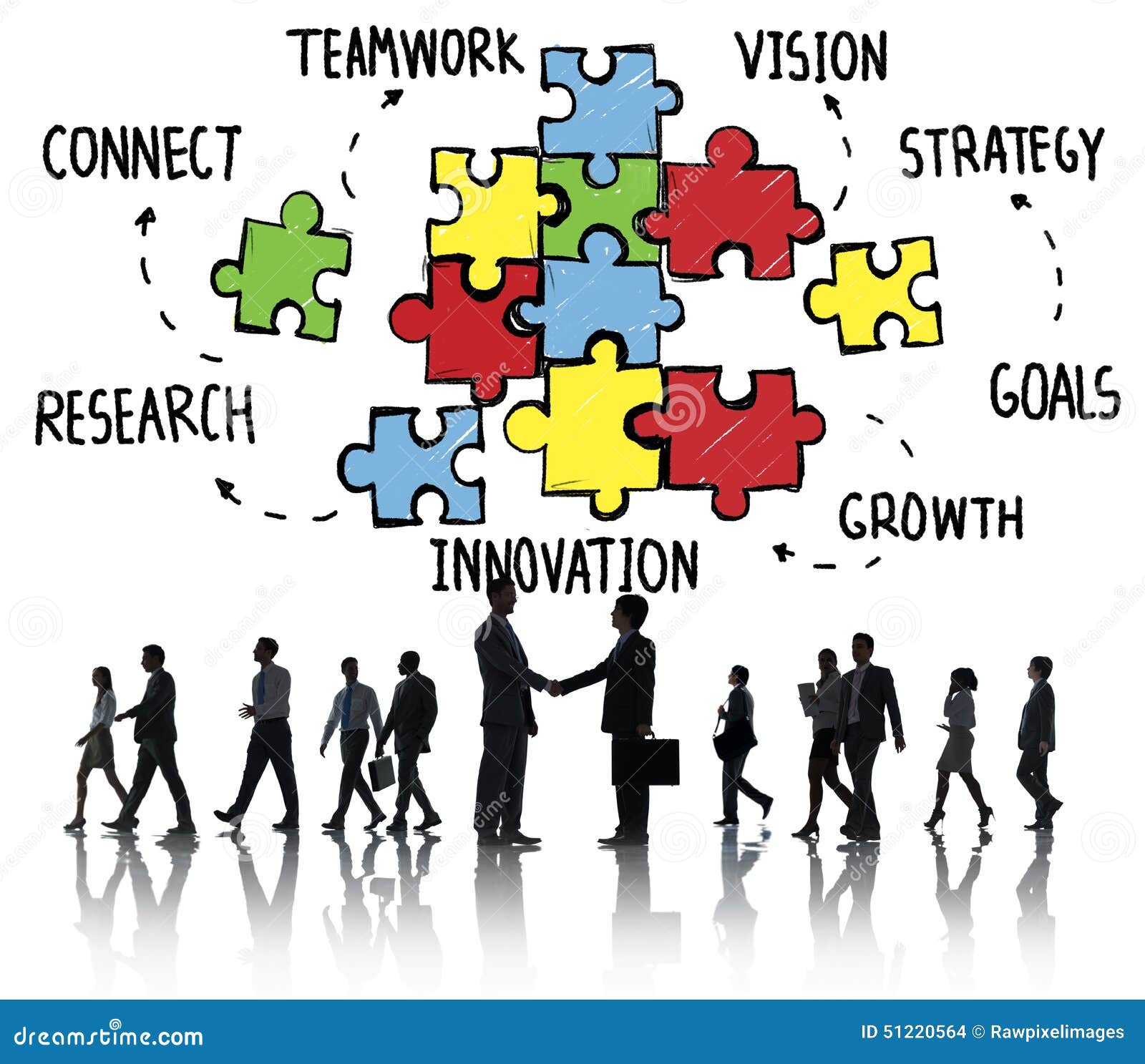 Teamwork Team Connection Strategy Partnership Support Puzzle Stock ...