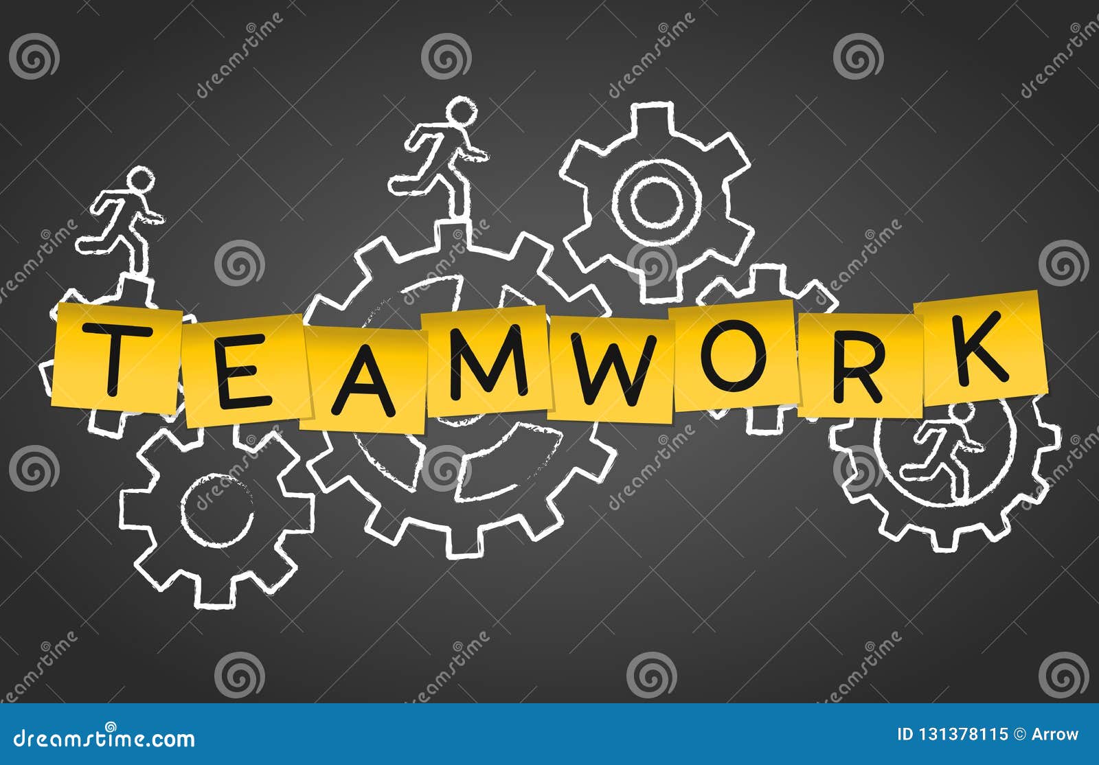 Teamwork Team Cooperation Workforce Group Concept Background Cartoon ...