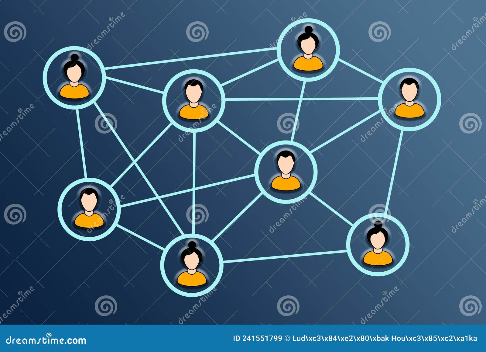 Teamwork. Team Members Interconnected in a Network. Stock Illustration ...