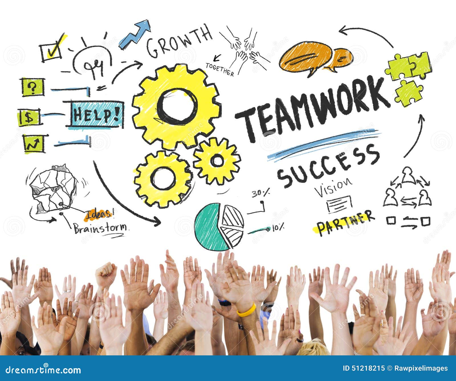 Team - Together Everyone Achieves More Blue Square Stock Photography ...