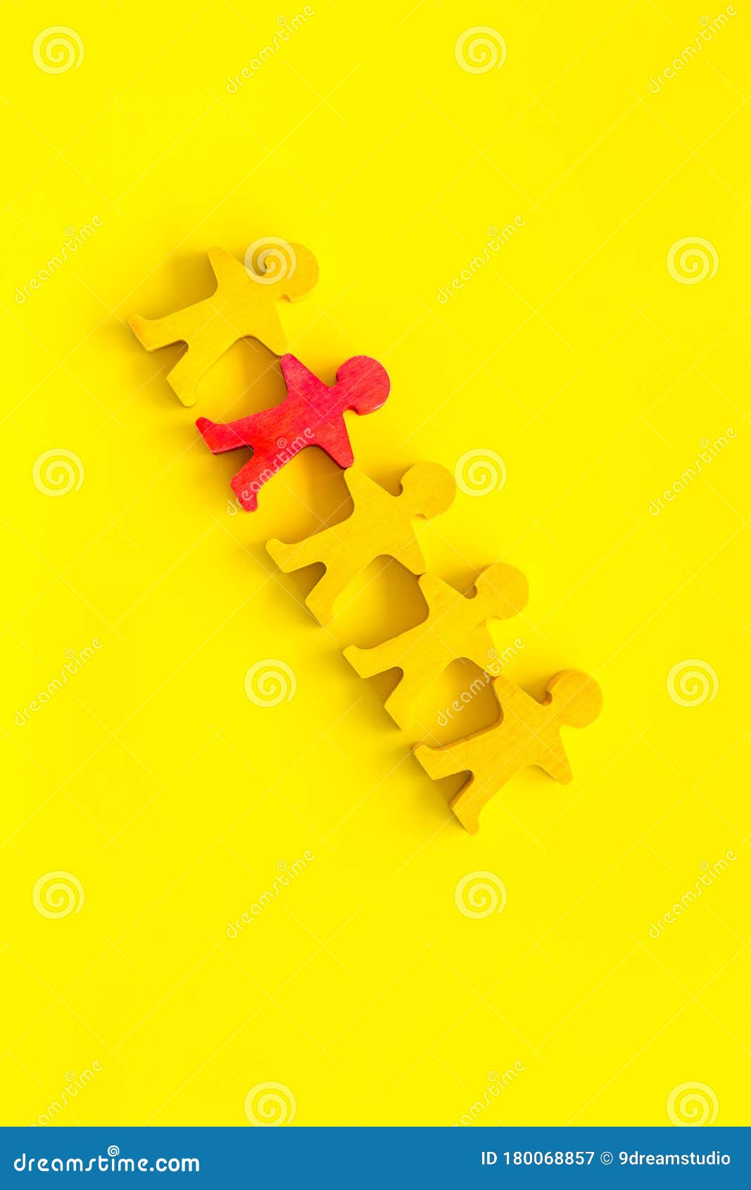 Teamwork, Teambuilding Concept. Wooden Figures of People on Yellow ... Teamwork, Teambuilding Concept. Wooden Figures of People on Yellow ...