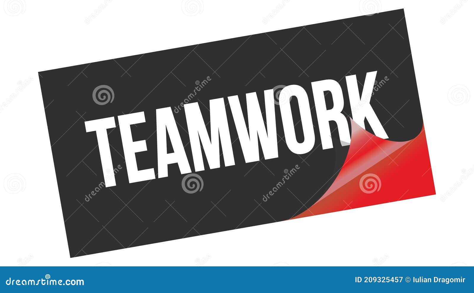 TEAMWORK Text on Black Red Sticker Stamp Stock Illustration ...