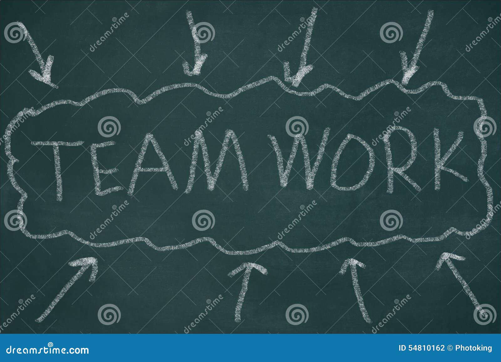 Teamwork Text on Blackboard Stock Photo - Image of concepts ...