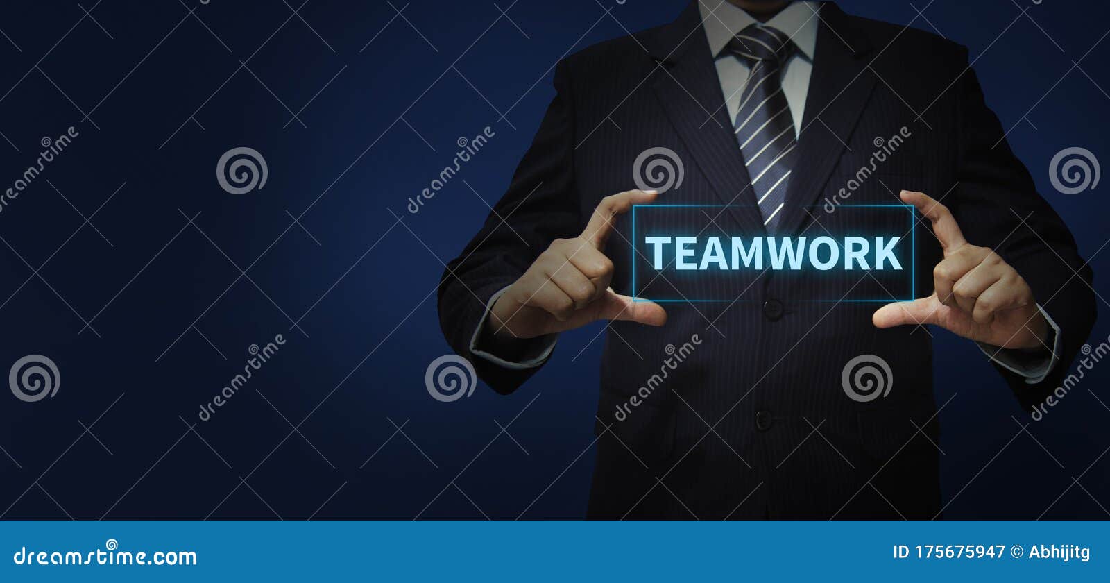 Teamwork Text in Digital Format with Business Person, Teamwork Concept ...