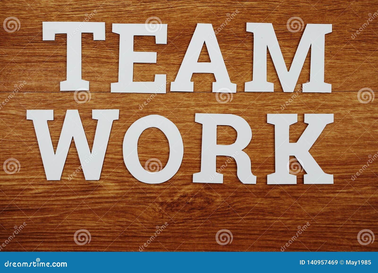 Teamwork Text Letters Alphabet Top View on Wooden Background Stock ...