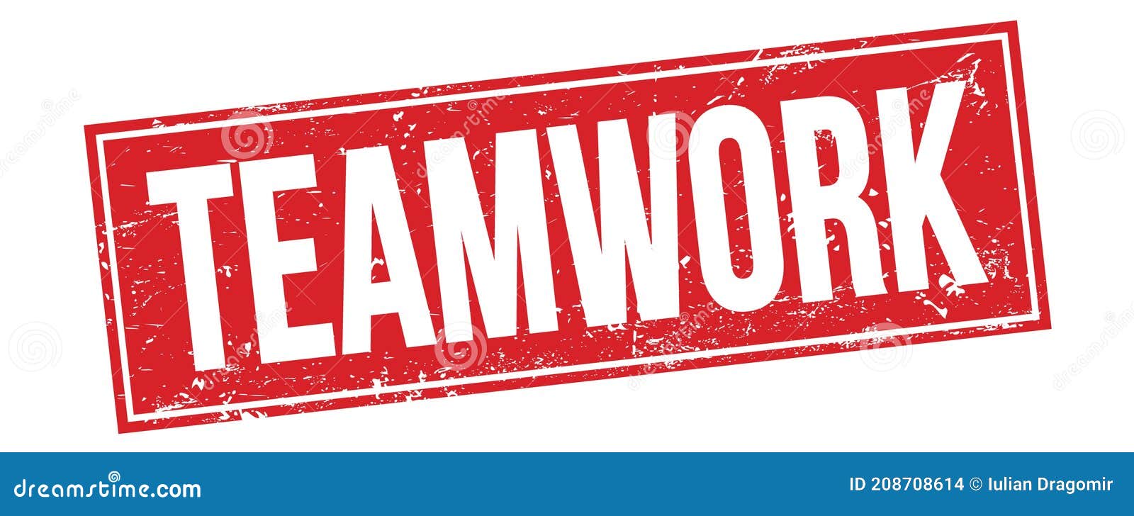 TEAMWORK Text on Red Grungy Rectangle Stamp Stock Illustration ...
