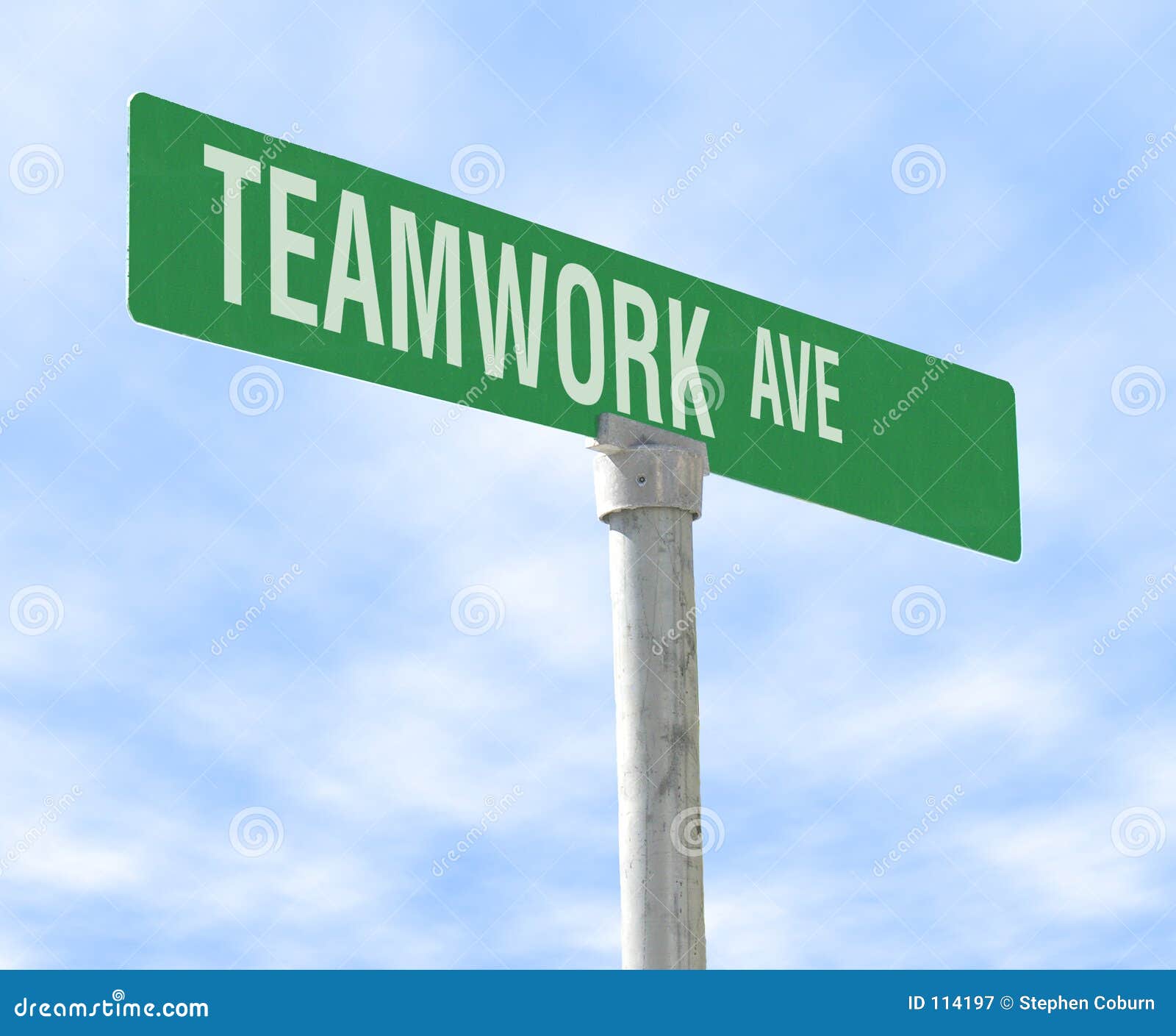 Teamwork Themed Street Sign Stock Image - Image of address, business ...