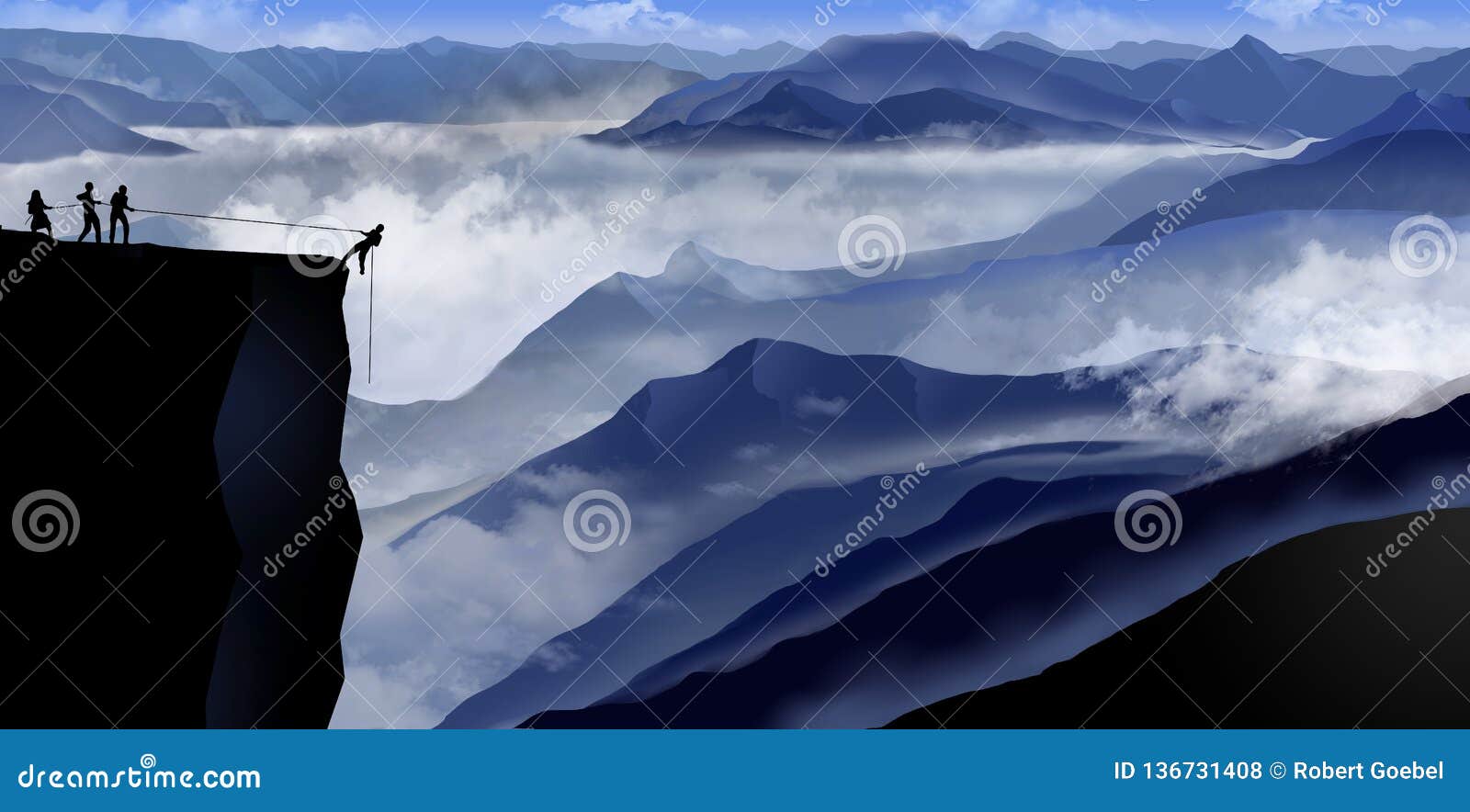 Teamwork To Overcome Challenges is Illustrated Here with a View of ...