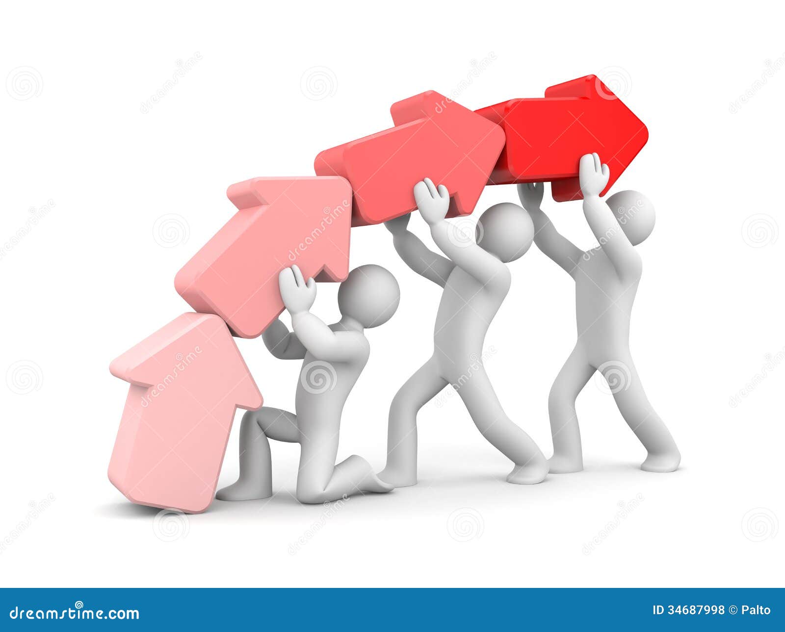 Teamwork to success stock illustration. Illustration of graph - 34687998