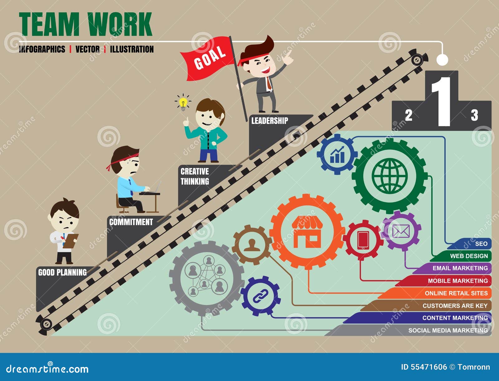 Teamwork To Successful Business, Template Stock Vector - Illustration ...
