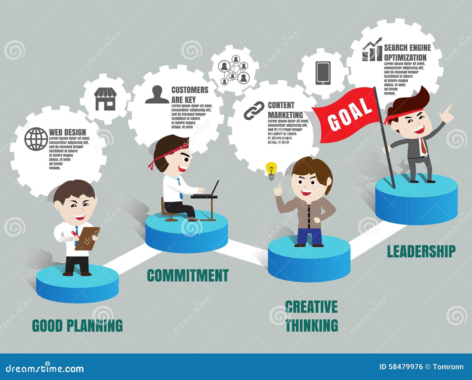 Teamwork To Successful Business, Template Stock Vector - Illustration ...