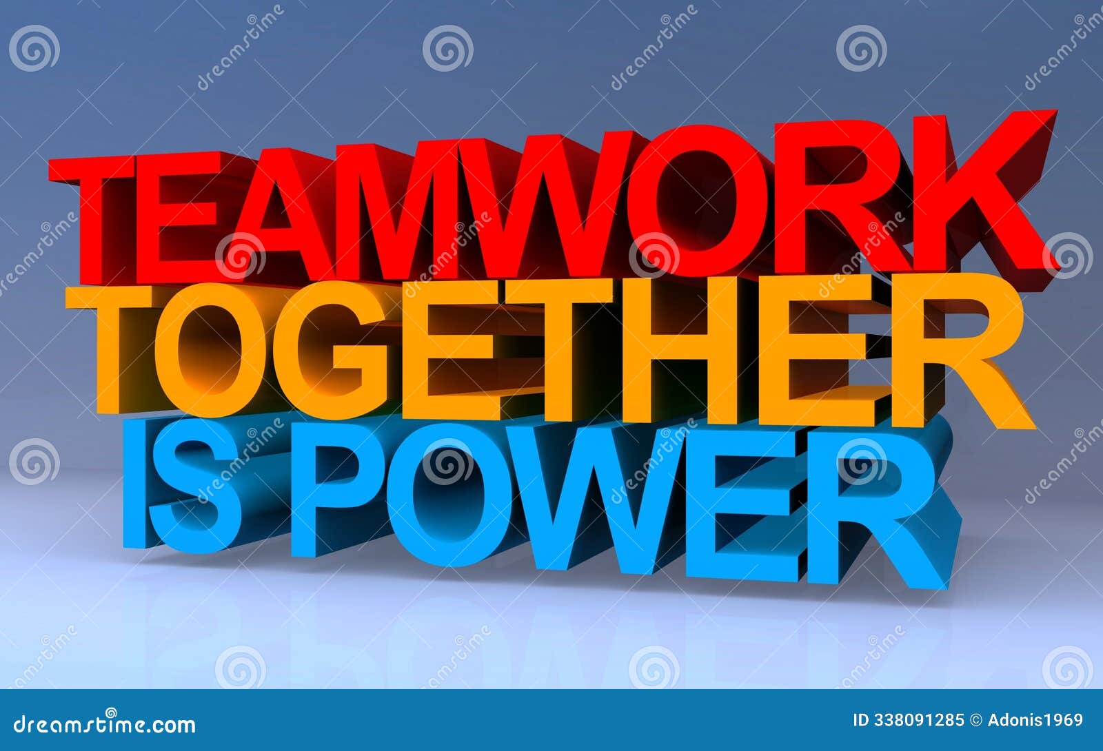 Teamwork Together is Power on Blue Stock Image - Image of harmony ...