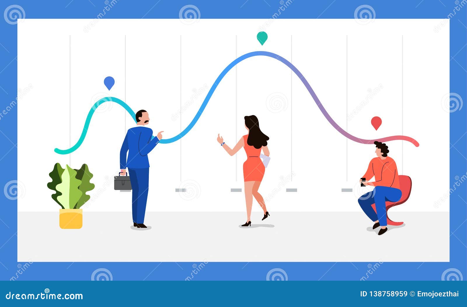 Teamwork data analytics stock vector. Illustration of market - 138758959