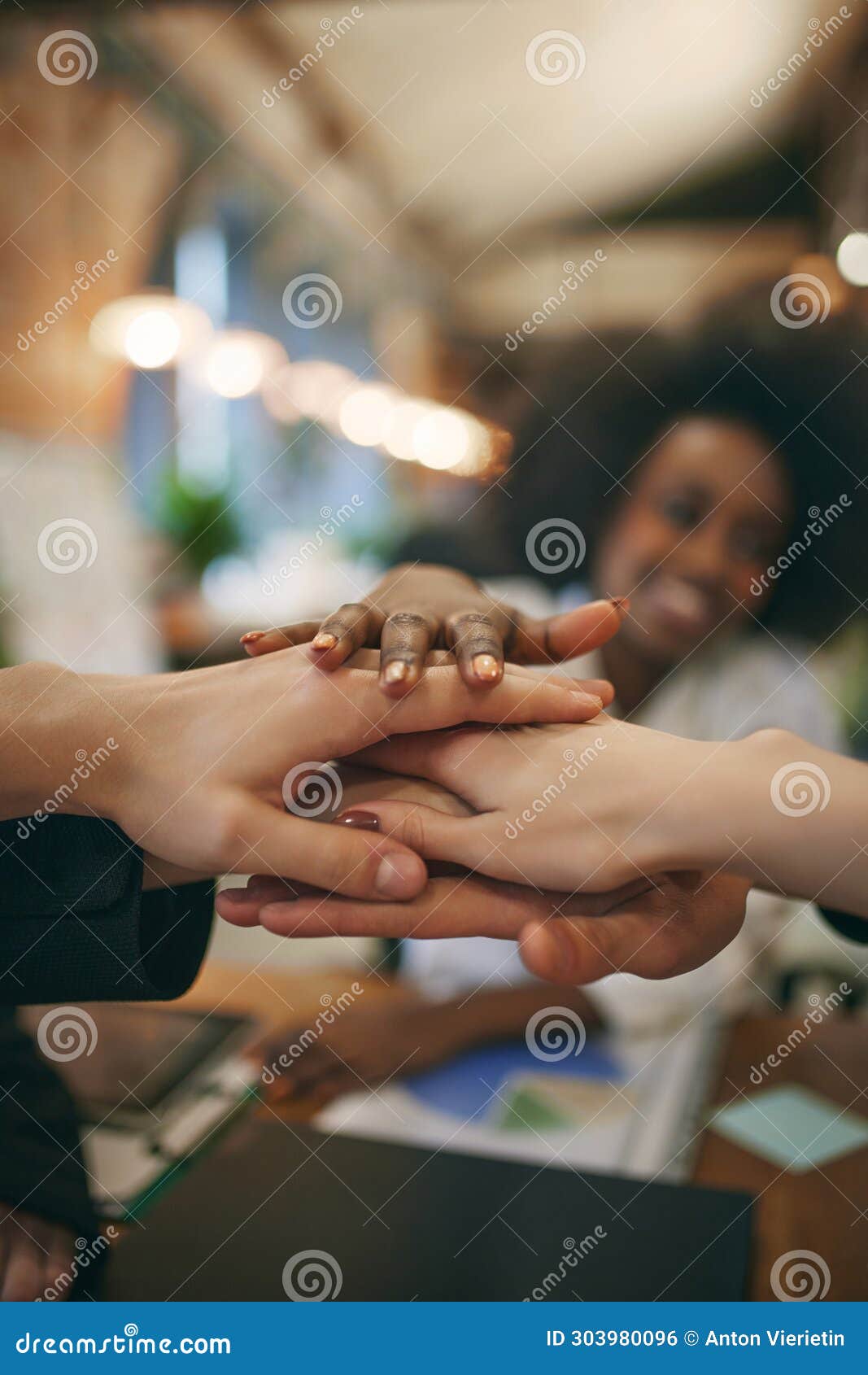 Teamwork Togetherness. Group of Multiracial Classmates Working in Team ...