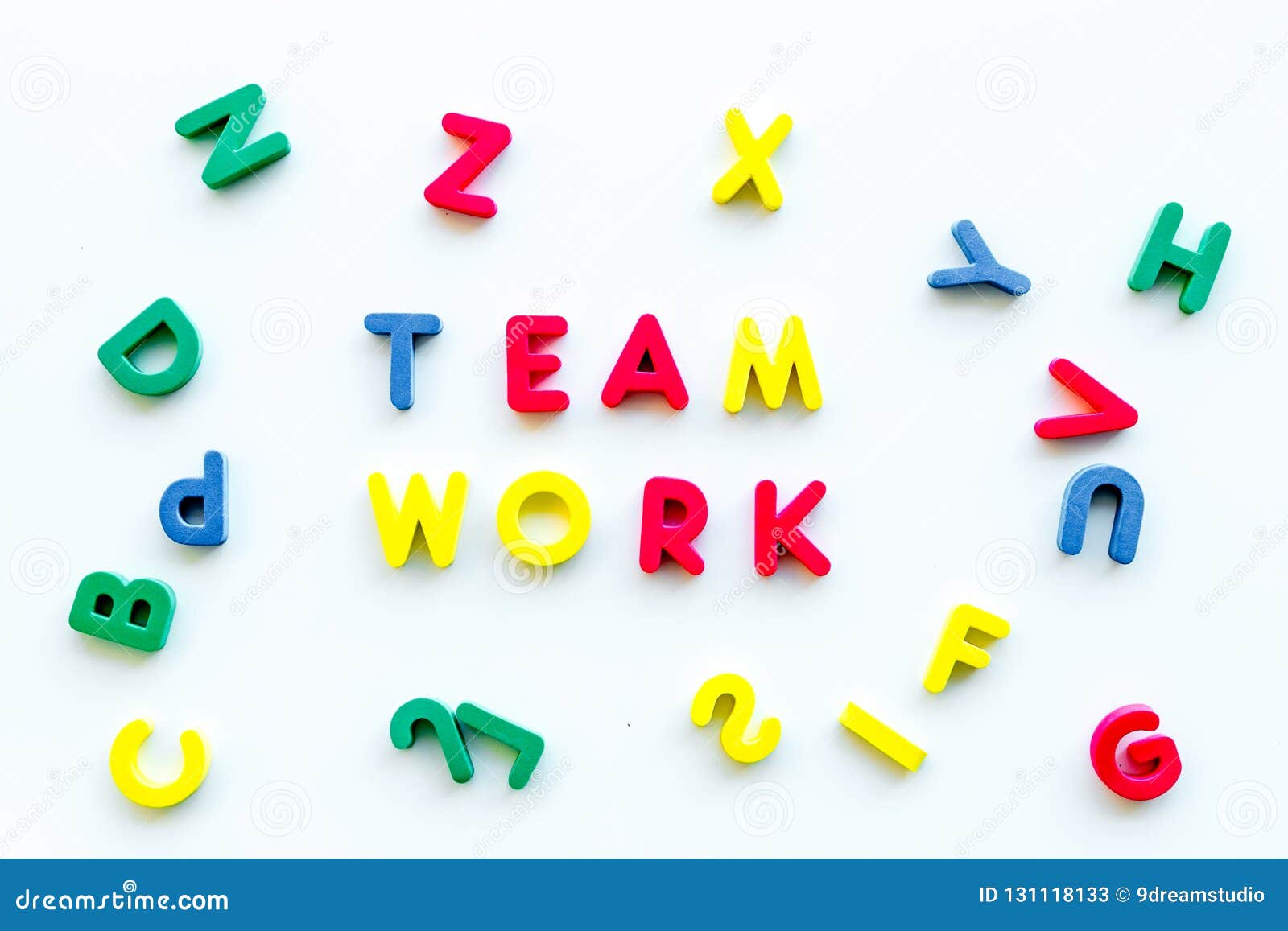 Teamwork Training Concept. Text Teamwork Lined with Colored Letters in ...