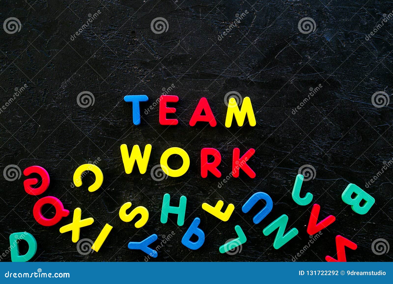 Teamwork Training Concept. Text Teamwork Lined with Colored Letters ...