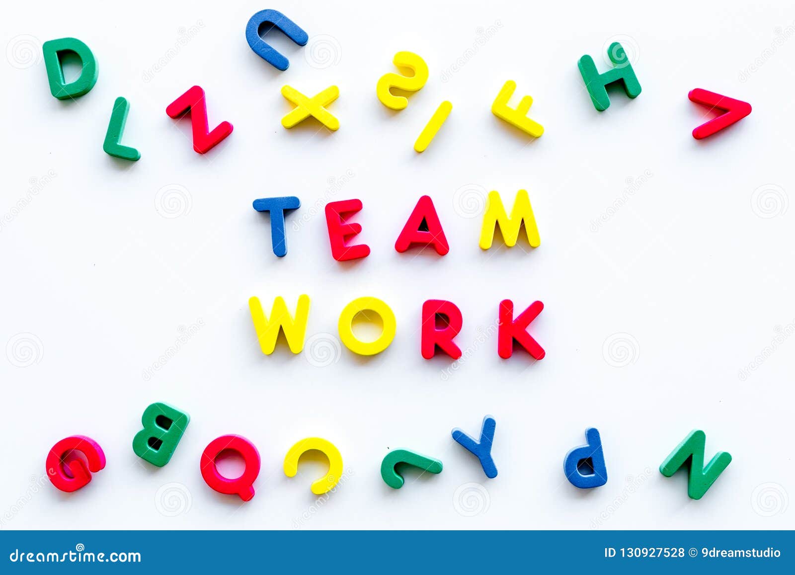 Teamwork Training Concept. Text Teamwork Lined with Colored Letters ...