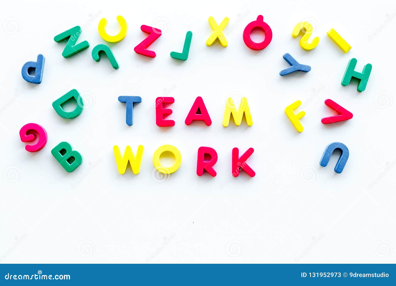 Teamwork Training Concept. Text Teamwork Lined with Colored Letters ...
