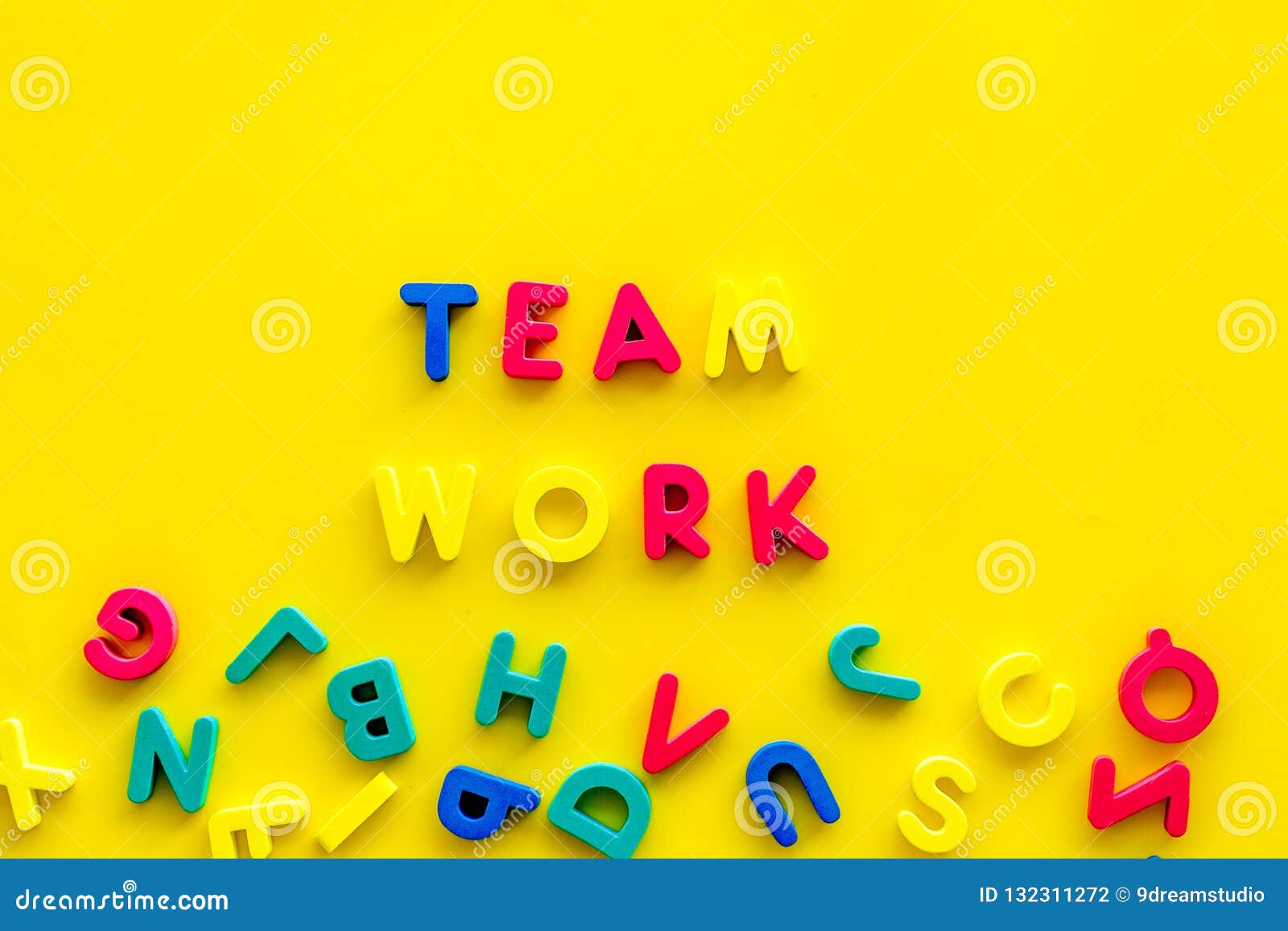 Teamwork Training Concept. Text Teamwork Lined with Colored Letters ...