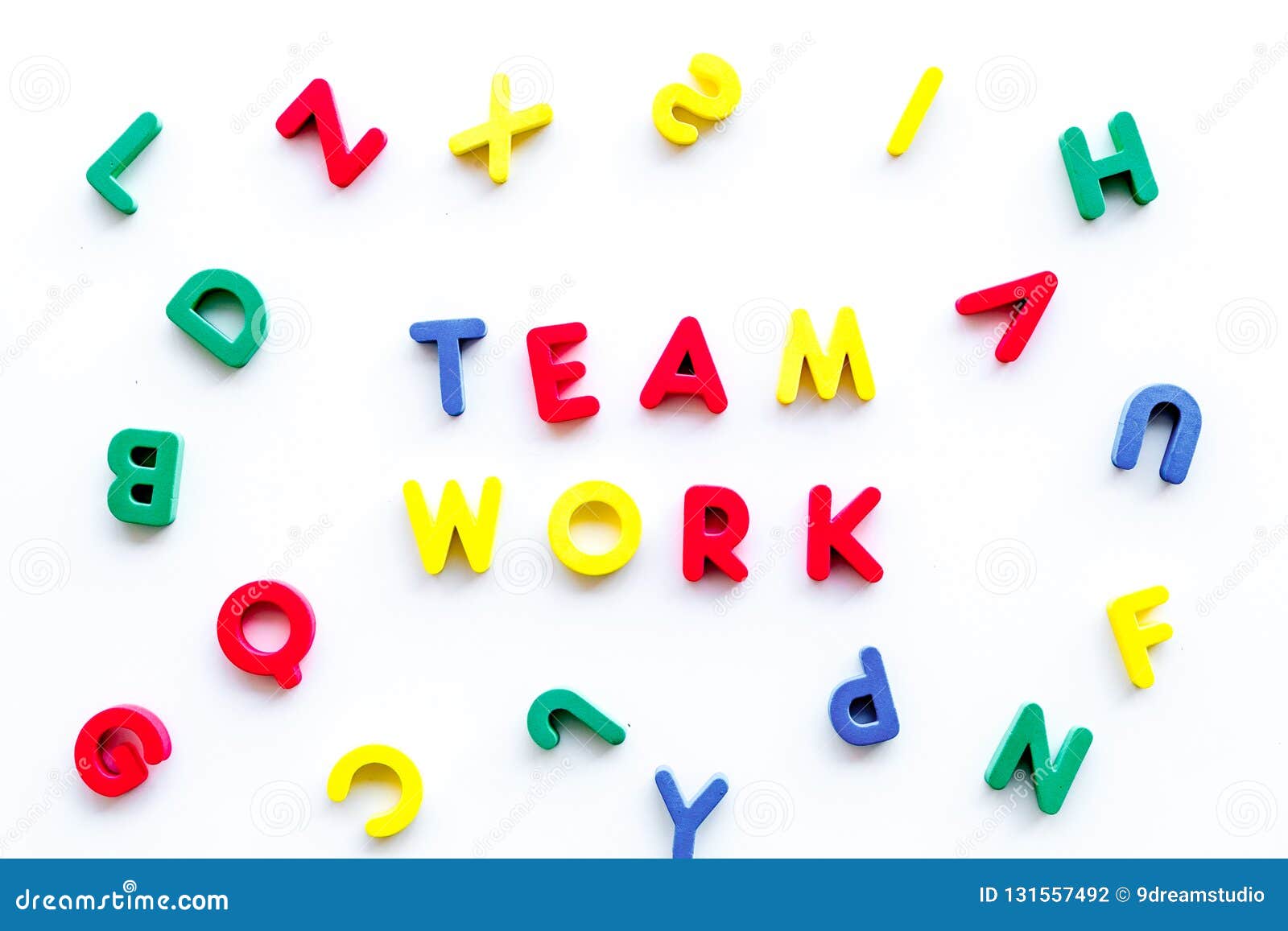Teamwork Training Concept. Text Teamwork Lined with Colored Letters in ...
