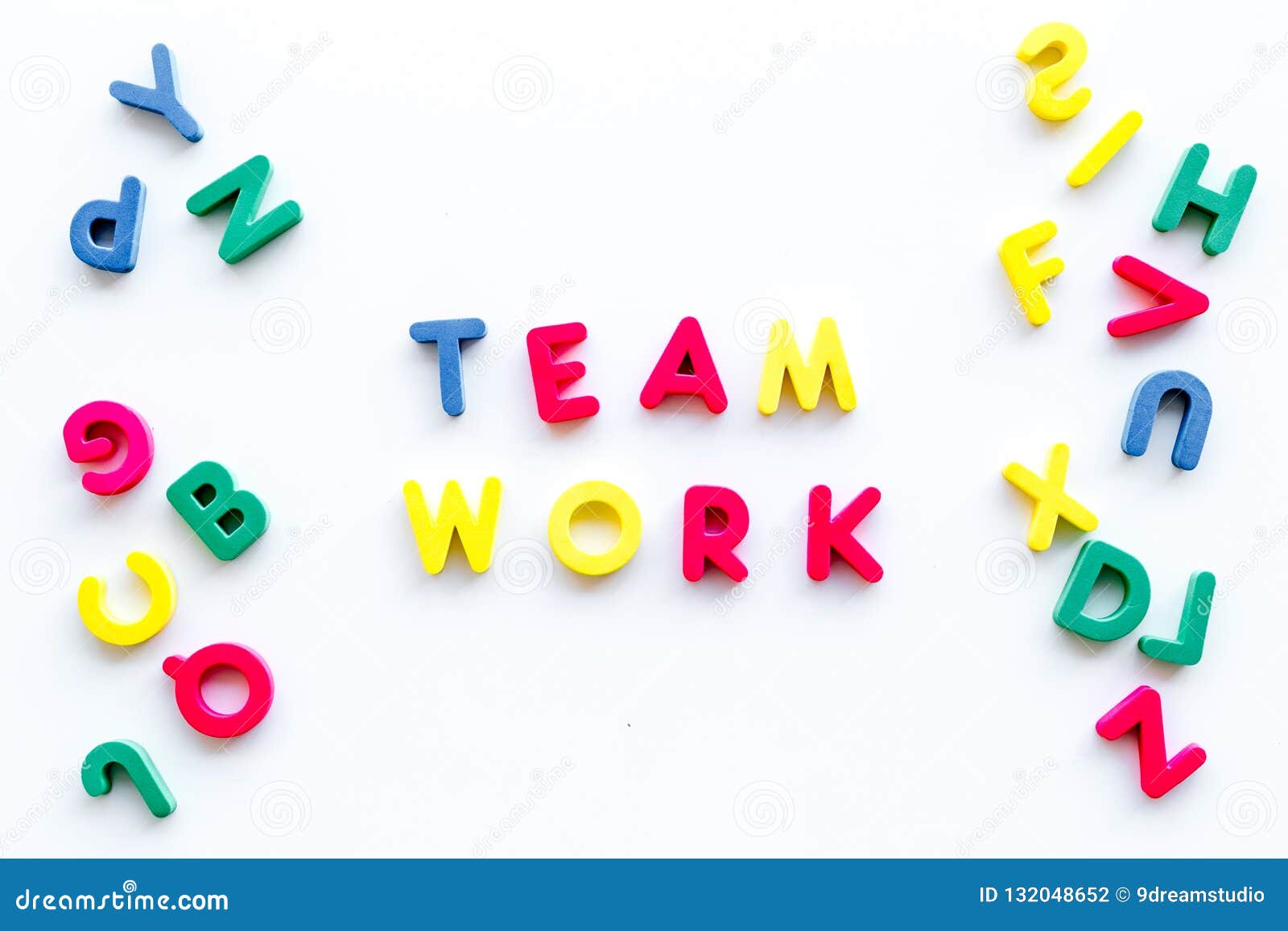 Teamwork Training Concept. Text Teamwork Lined With Colored Letters ...