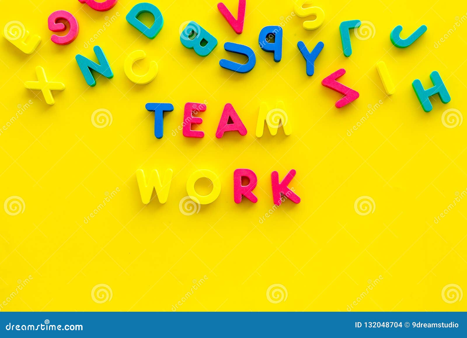 Teamwork Training Concept. Text Teamwork Lined with Colored Letters ...