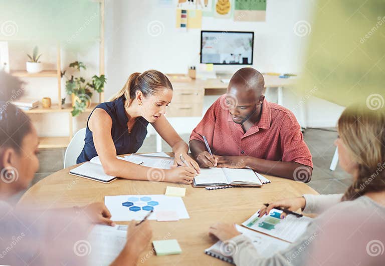 Teamwork, Training and Team Writing on Books, Paper or Documents ...