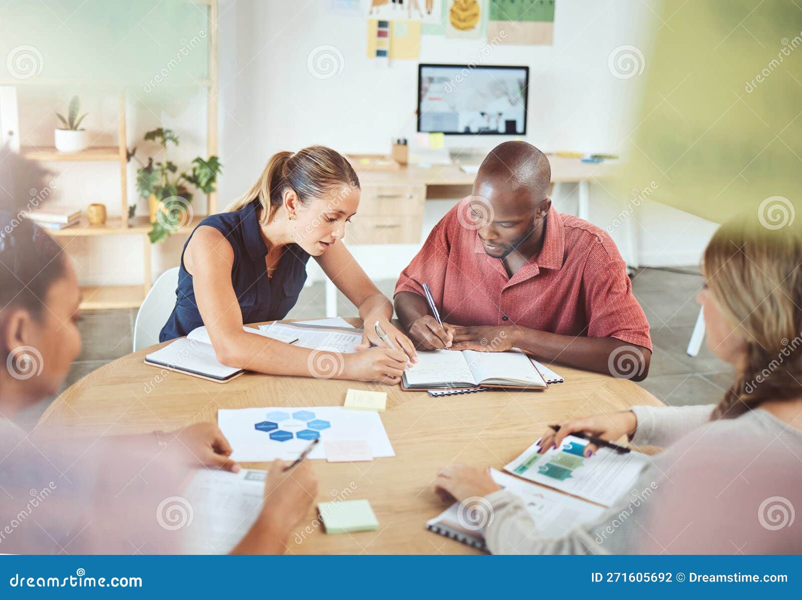 Teamwork, Training and Team Writing on Books, Paper or Documents ...