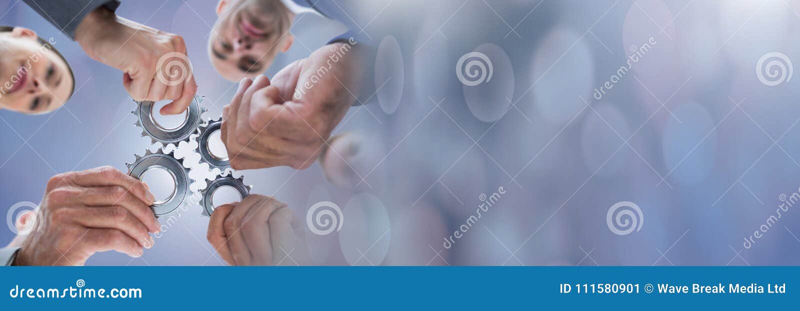 Teamwork Transition with Business People Holding Gear Cogs Stock Image ...