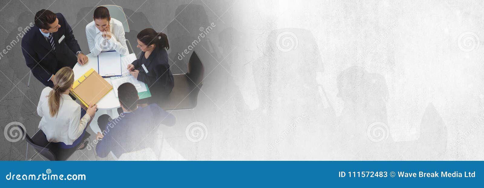 Teamwork Transition with Business People at Table Working Stock Image ...