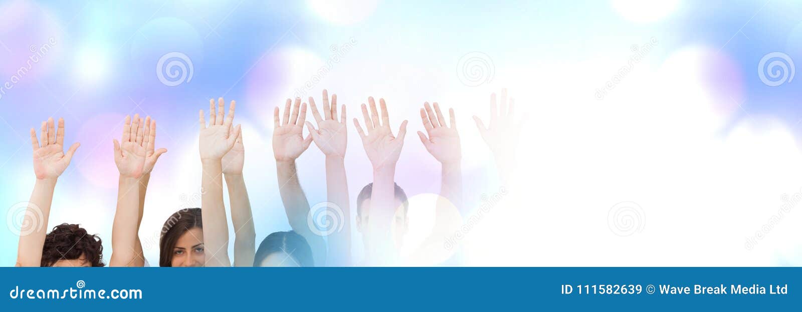 Teamwork Transition with People Holding Up Hands Stock Image - Image of ...