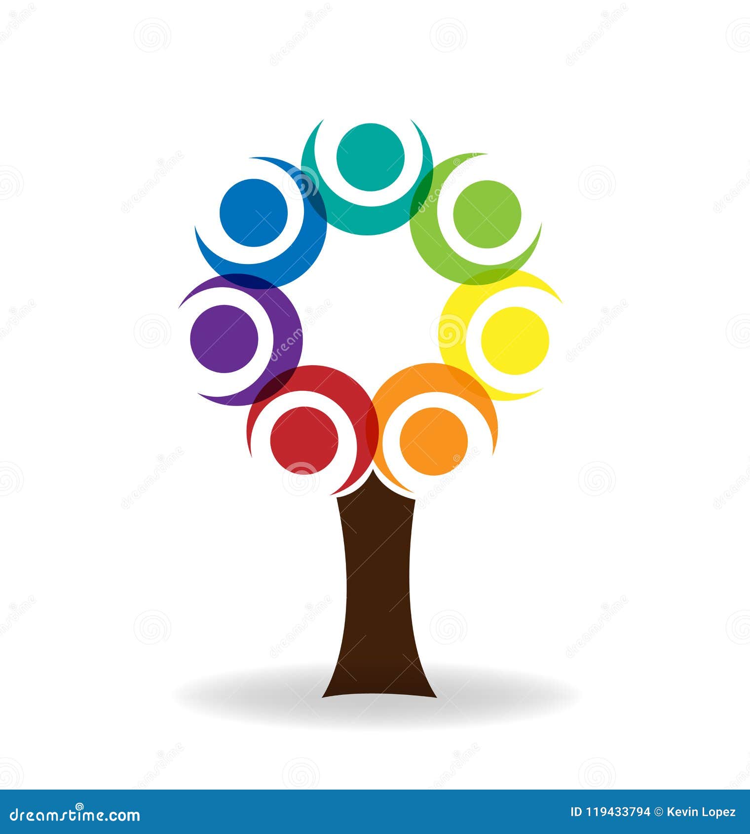 Teamwork Tree Unity People Logo Vector Design Stock Vector ...
