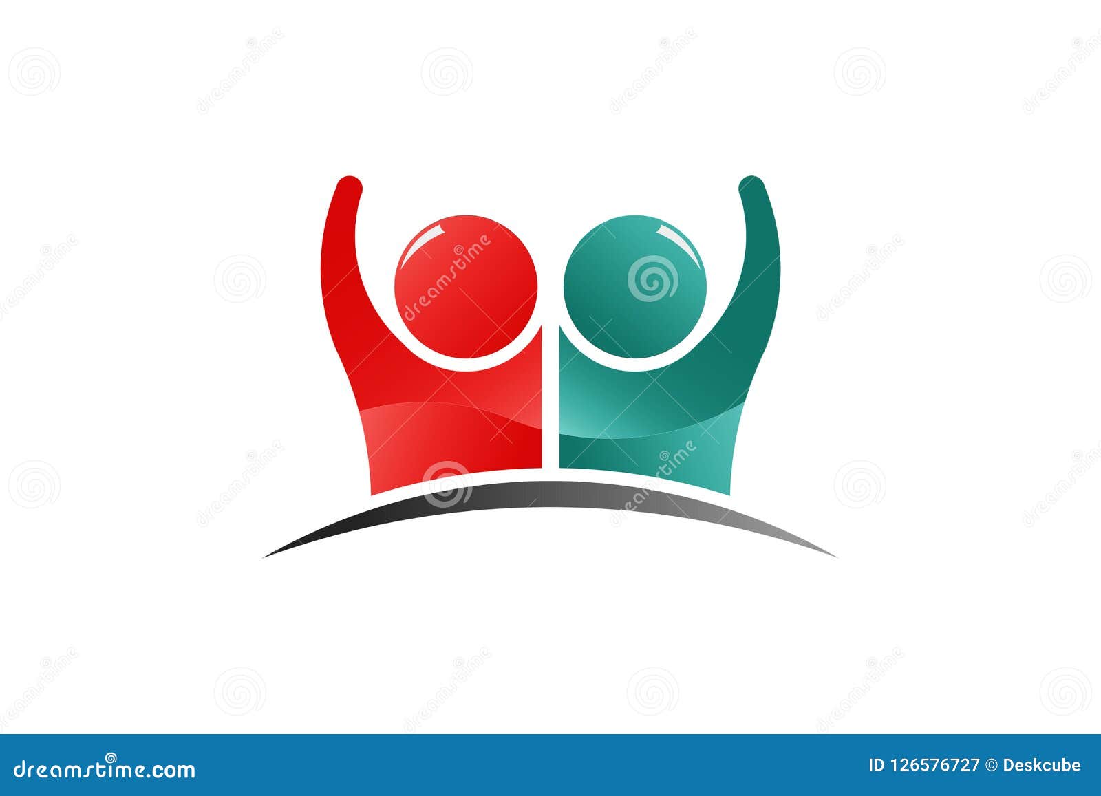 Teamwork Tut Sich Leute-Logo Zusammen Vektor Abbildung - Illustration ...