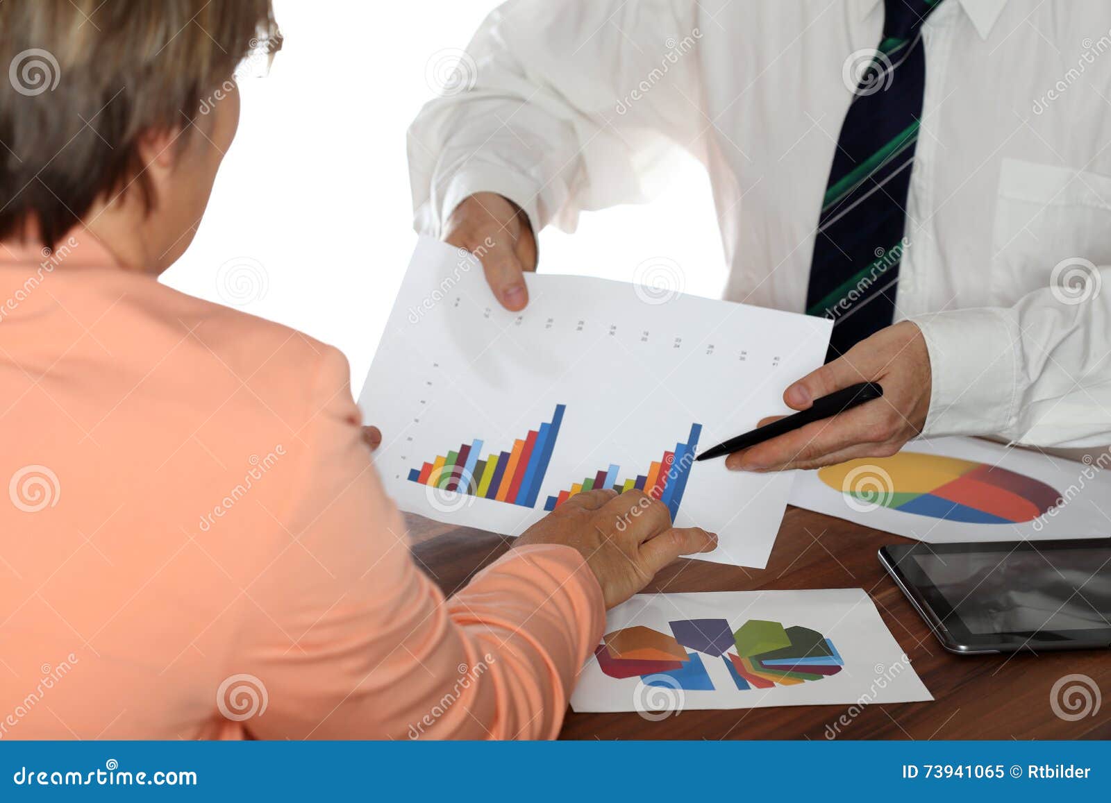 Teamwork with Two Business People Stock Image - Image of business, hand ...