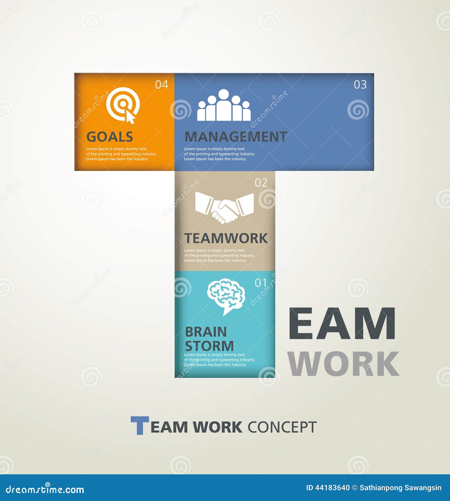 Teamwork typography stock vector. Illustration of advertising - 44183640