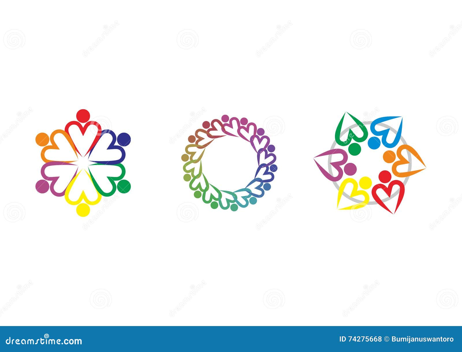 Teamwork Union Logo, Heart of Human Union Logo Stock Vector ...