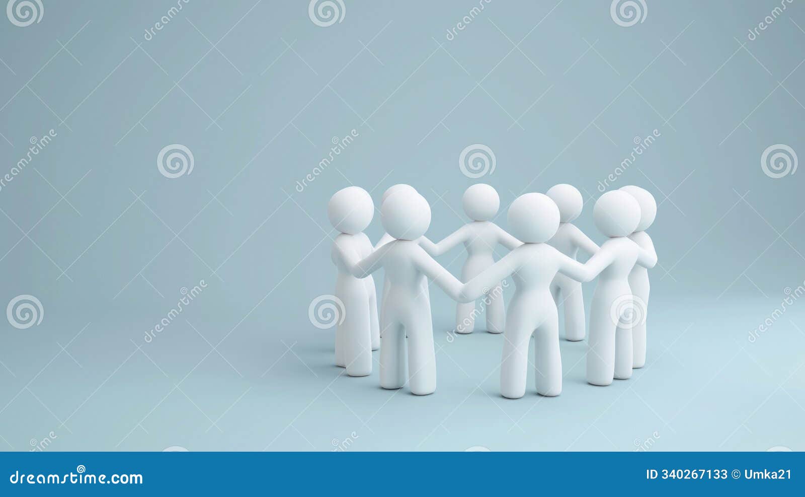 Teamwork and Unity Concept with Abstract Figures in a Circle Stock ...