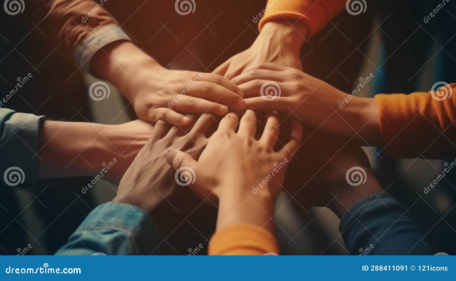 Teamwork, Unity Concept, Group of Friends Put Their Hands Together ...