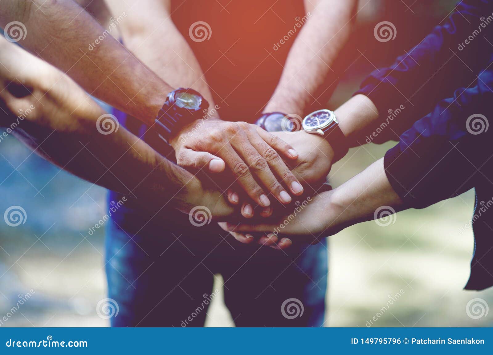 Unity Teamwork, Handshaking in the Team Team Concept Stock Photo ...