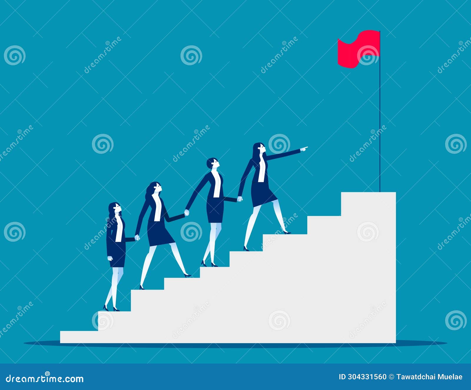 Teamwork and Unity Office. Business Vector Illustration Concept Stock ...