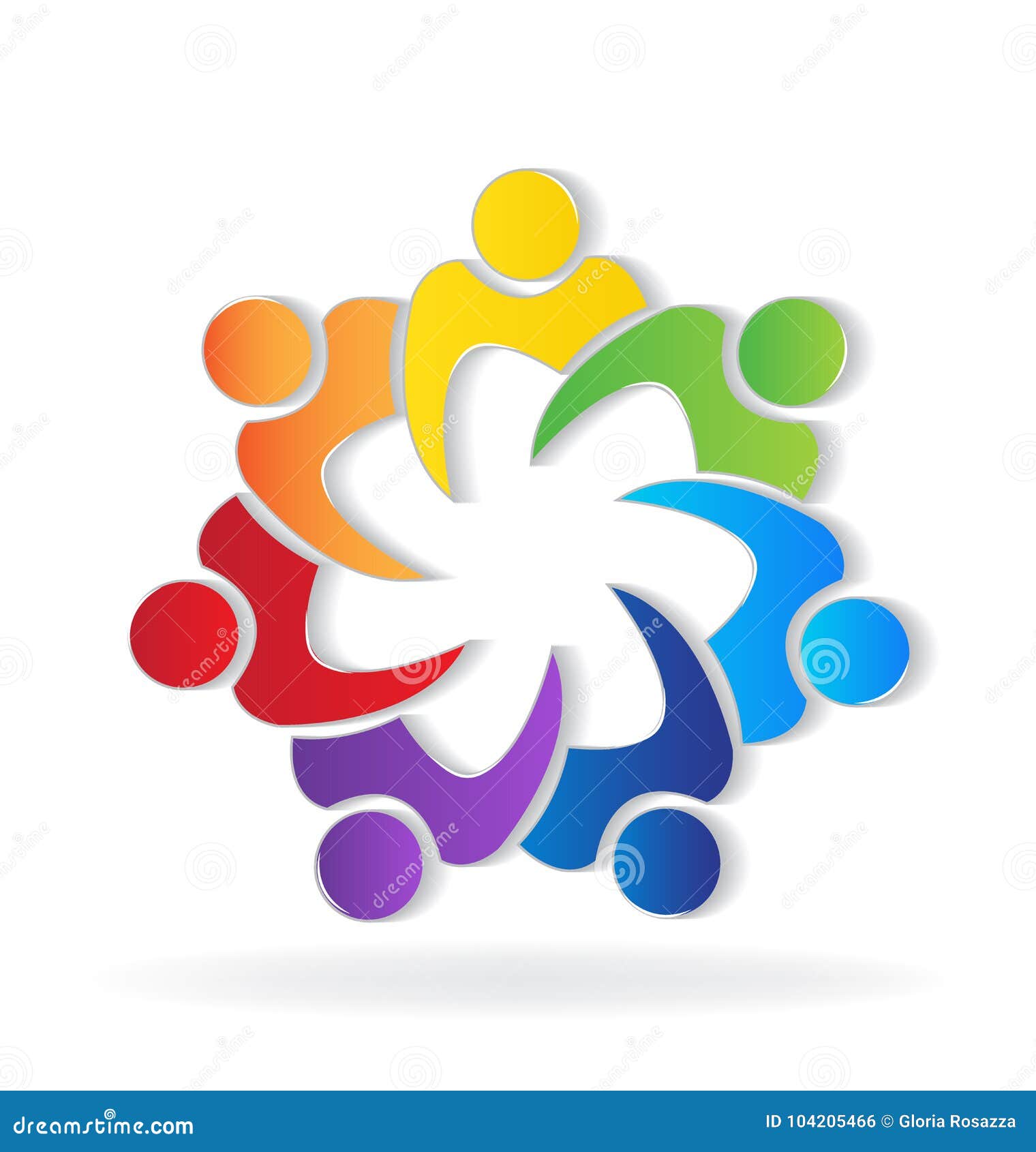 Teamwork unity people logo stock vector. Illustration of circle - 104205466