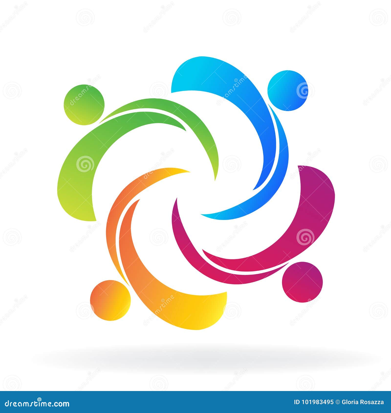 Teamwork unity people logo stock vector. Illustration of corporation ...