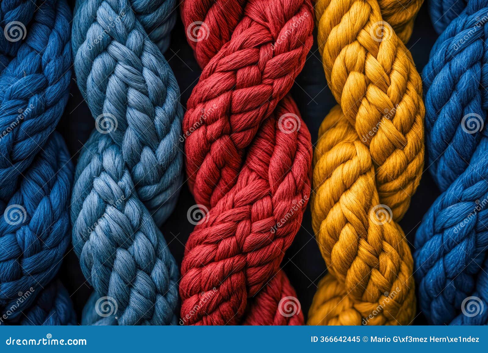 Strong Diverse Network Rope Team Concept Integrate Braid Color ...