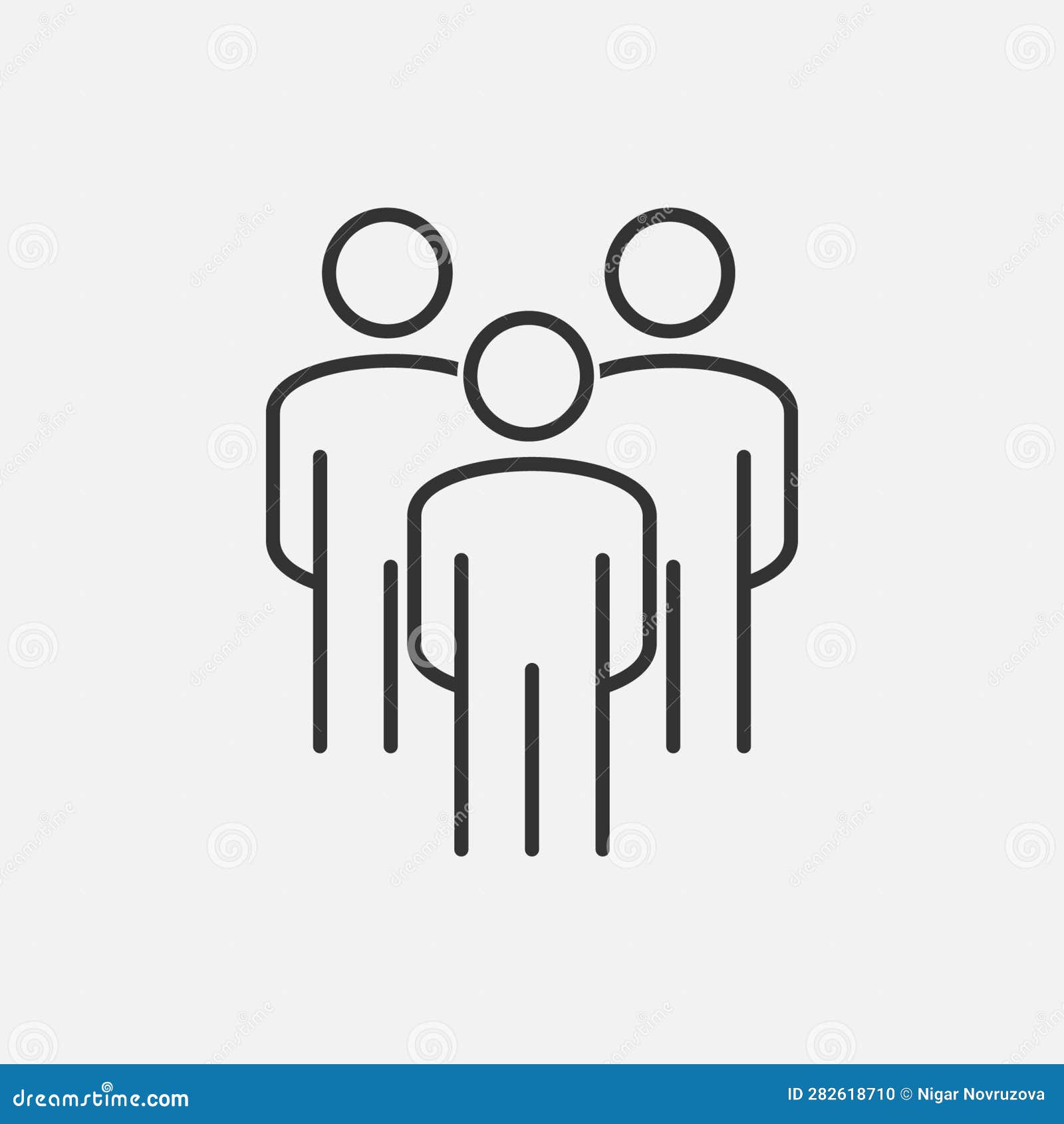 Teamwork Vector Icon. Management Line Icon Stock Vector - Illustration ...