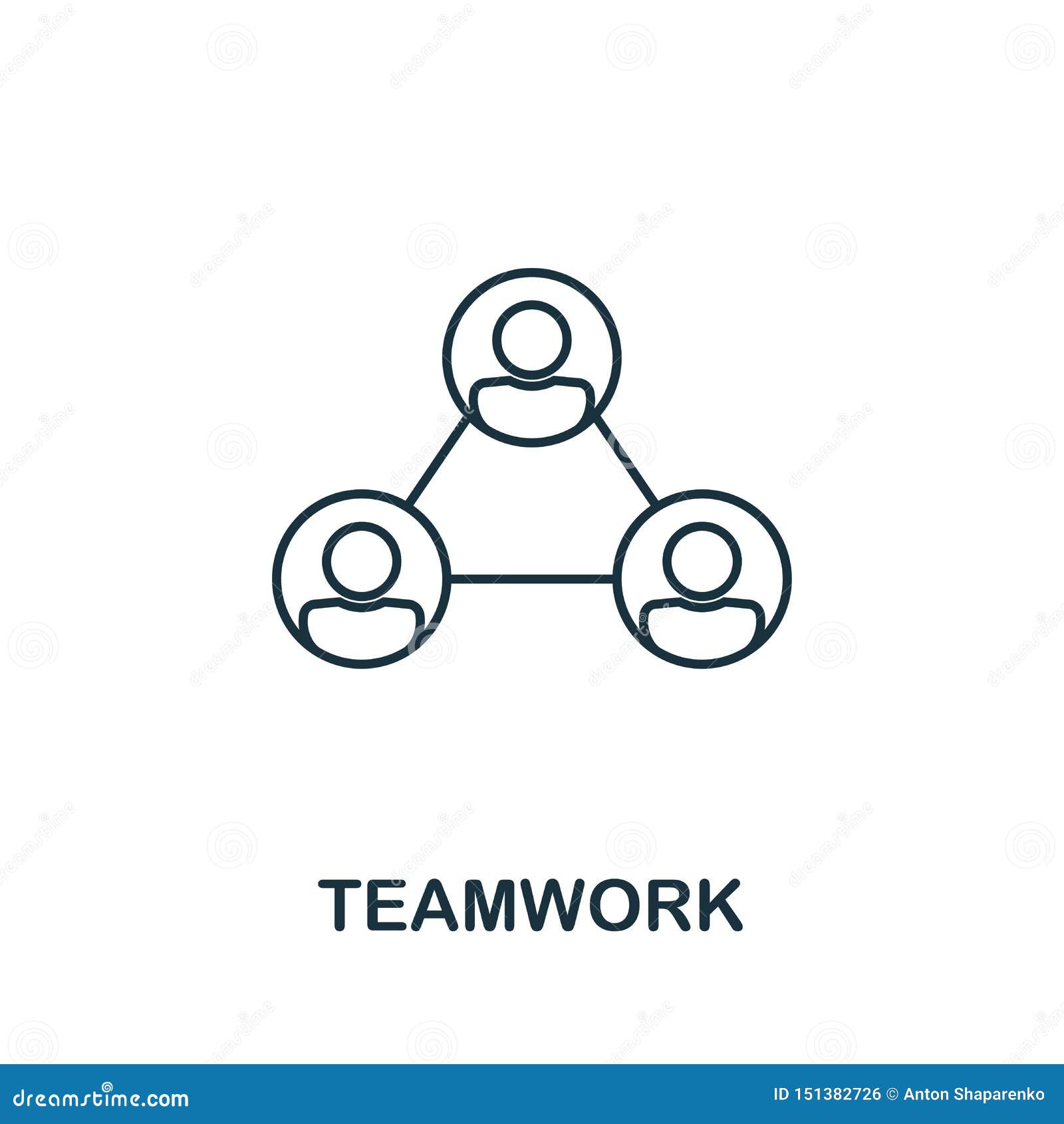 Teamwork Vector Icon Symbol in Outline Style. Creative Sign from Human ...