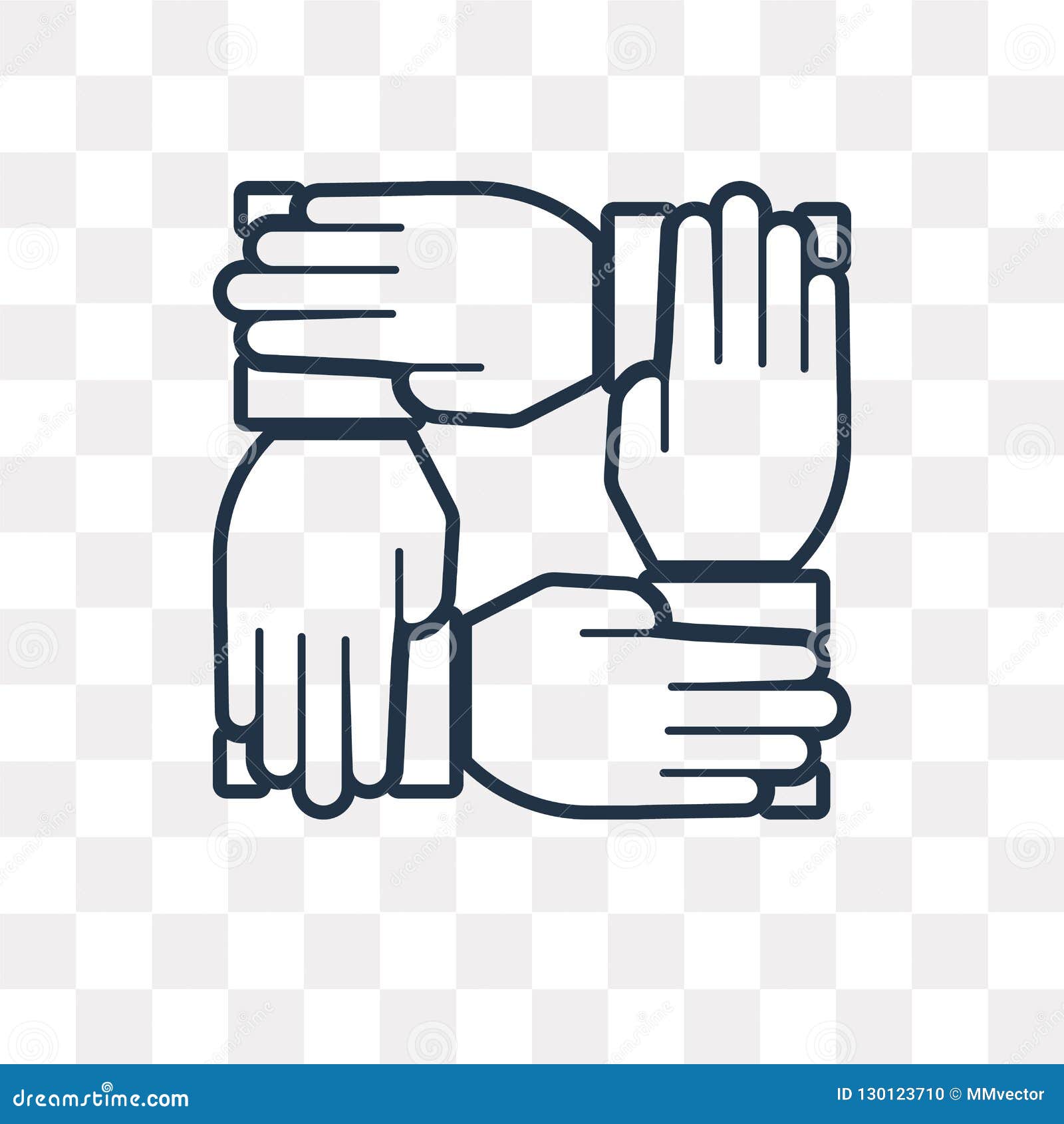 Teamwork Vector Icon on Transparent Background, Linear Stock Vector ...